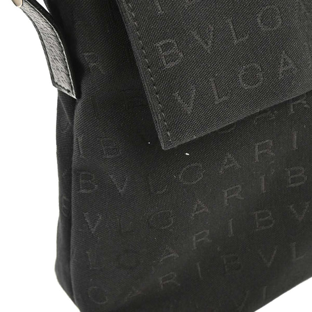 Bvlgari Black Canvas Logomania Handbag LAEGEA 115738 – brand-jfa